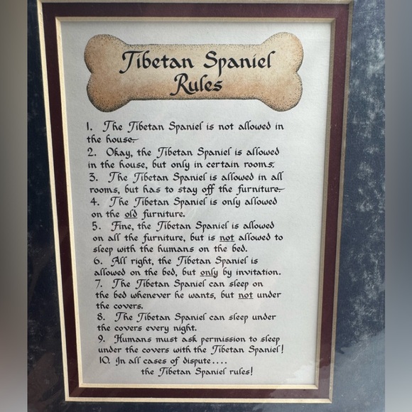 Tibetan Spanier | Art | Tibetan Spaniel Rules Calligraphy Wall Art ...